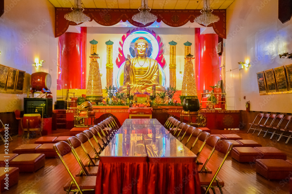 Mahayana Buddhist Temple, Chinatown, New York City, United States Stock ...