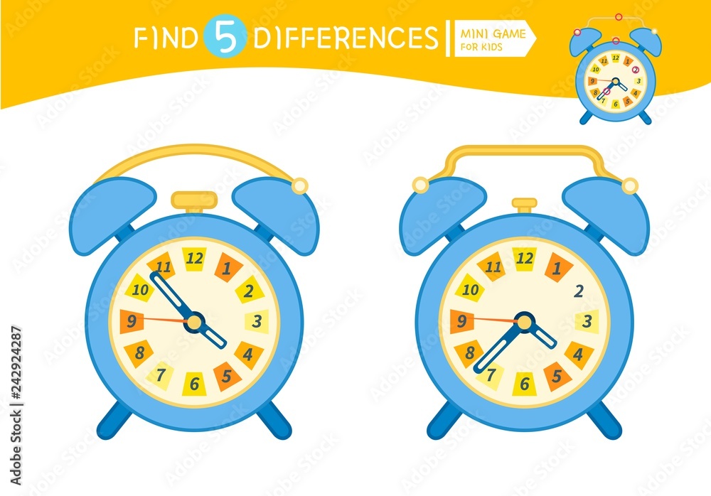 Find differences. Educational game for children. Cartoon vector ...