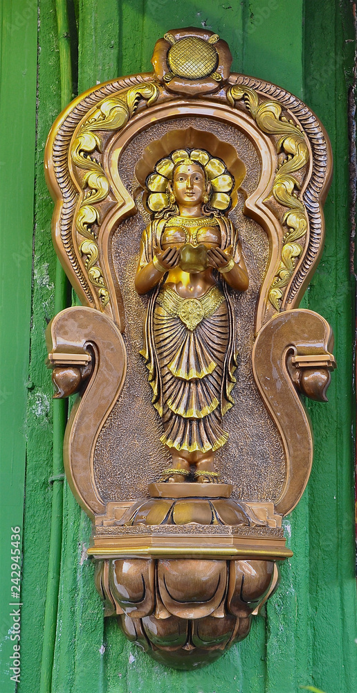 Golden Indian goddess statue Stock Photo | Adobe Stock
