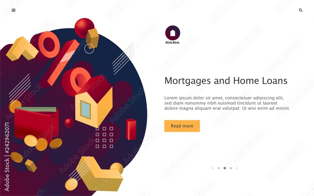 Vector realism illustration concept: Real estate, building and ...