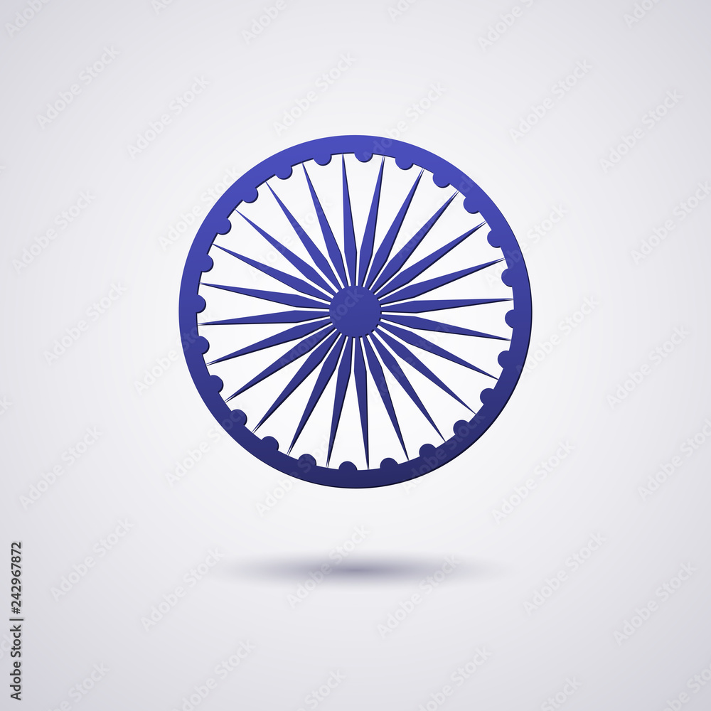 Image vectorielle Stock The wheel symbol on the India flag is ...