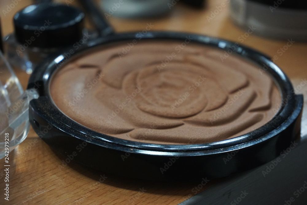 Face powder stroke isolated on white background Stock Photo | Adobe Stock