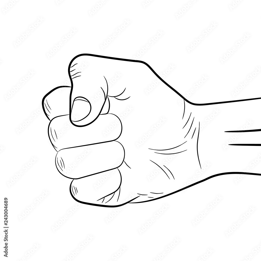 Vetor A pop art cartoon fist circuit, outline in flat design. Vector ...