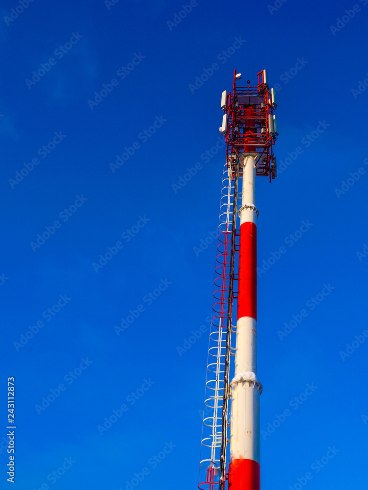 Tower antenna base station network mobile operator. Installed to serve ...