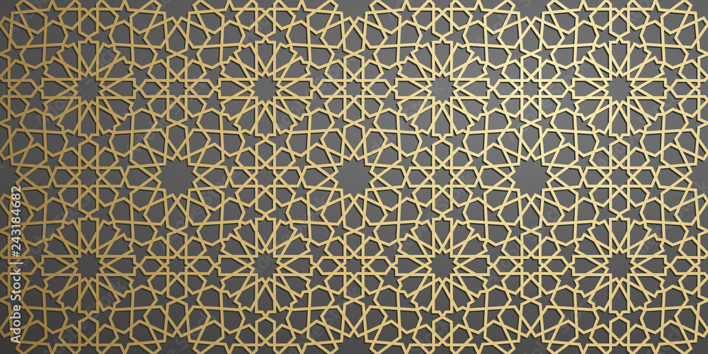 Islamic ornament vector , persian motiff . 3d ramadan islamic round ...