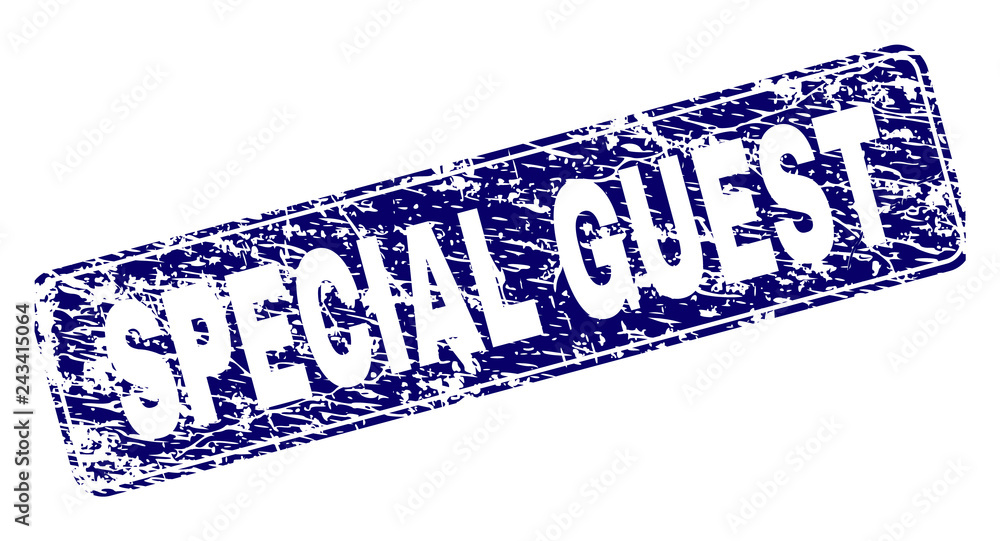 SPECIAL GUEST stamp seal print with distress texture. Seal shape is a ...