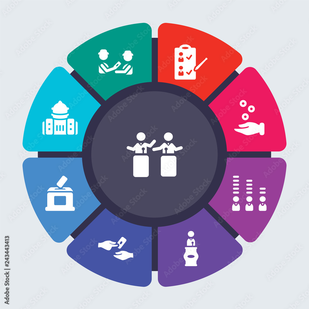 political vector template for infographics. Business concept with 9 ...