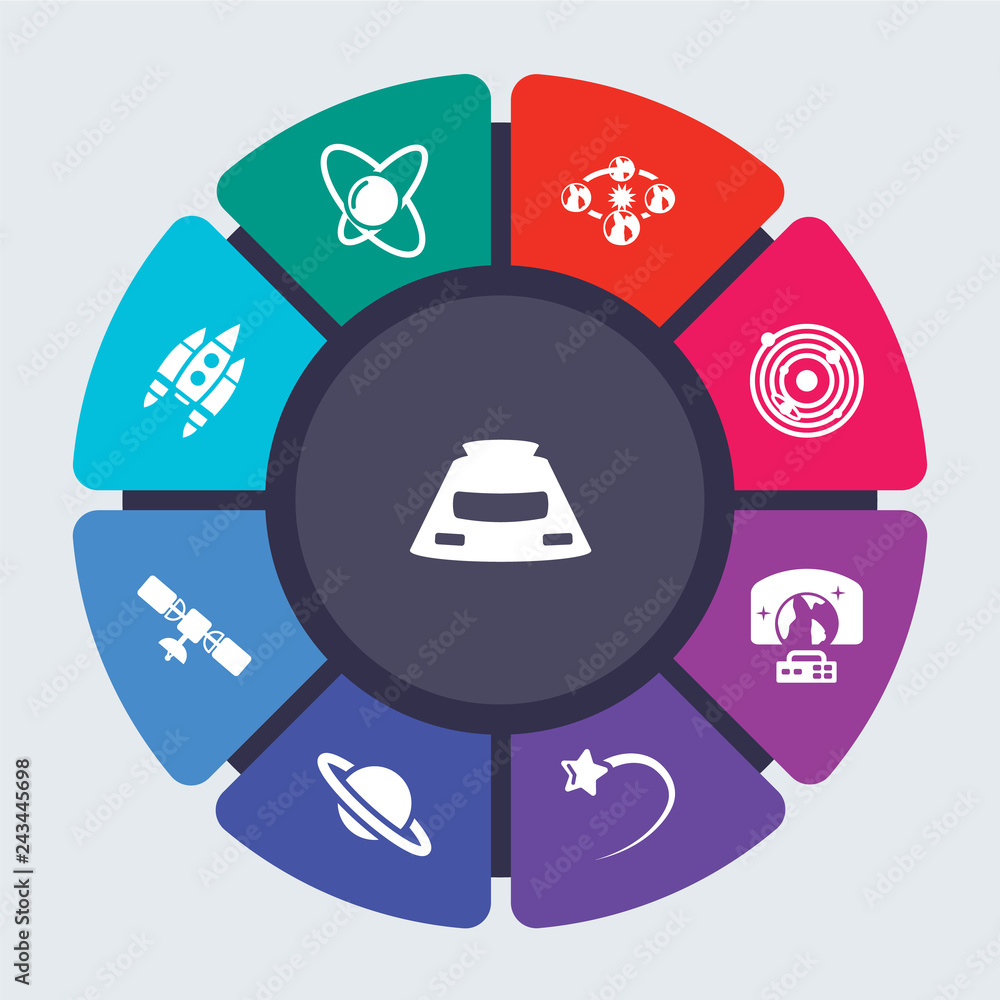 astronomy vector template for infographics. Business concept with 9 ...