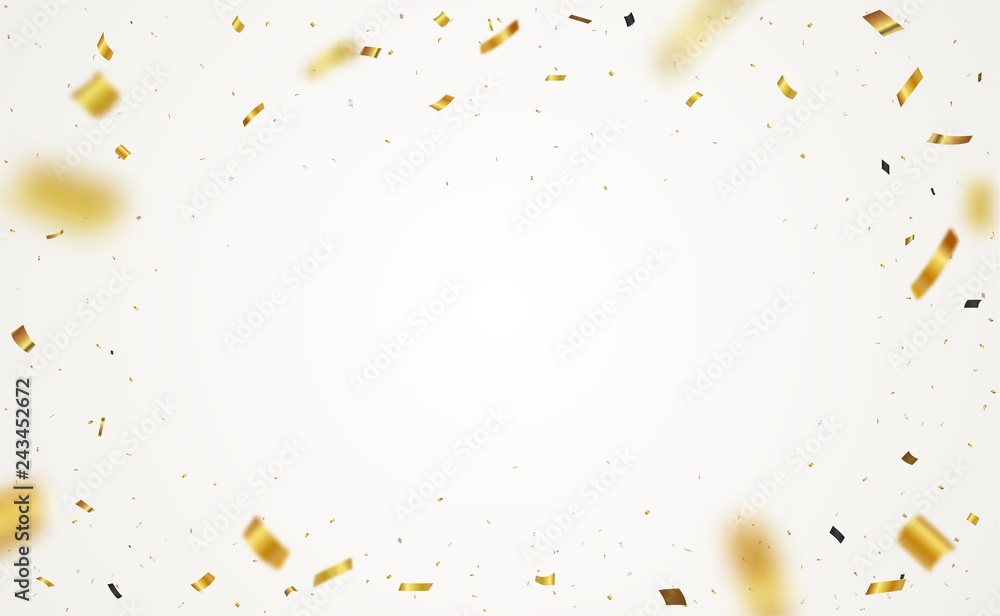 Gold confetti background, isolated on transparent background Stock ...