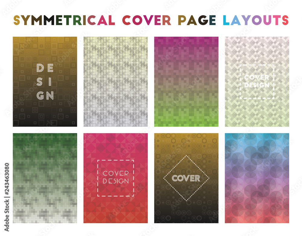 Symmetrical Cover Page Layouts. Actual geometric patterns. Neat vector ...
