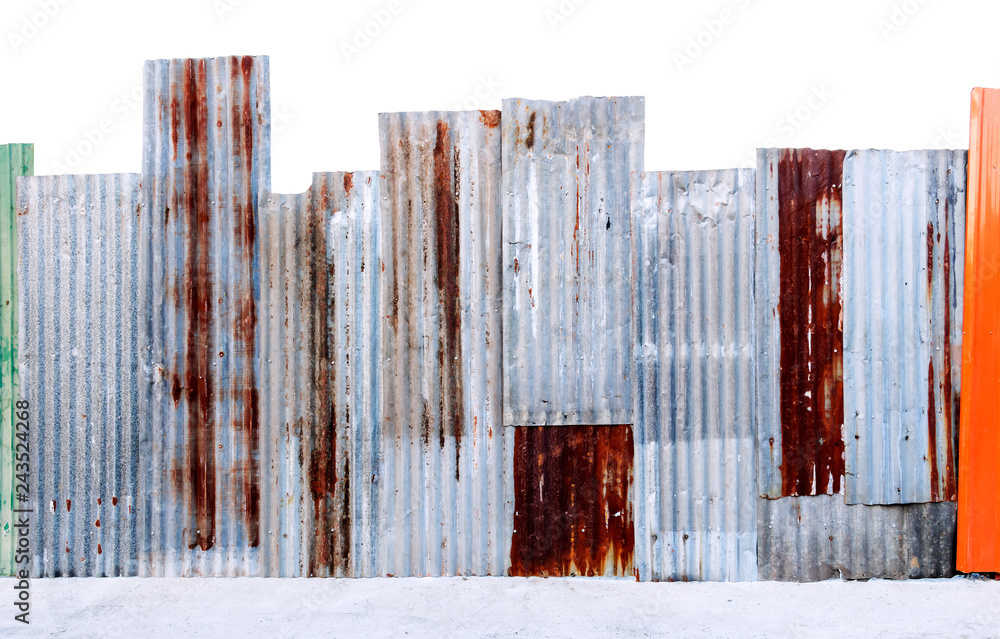 Rusty corrugated galvanized steel wall or iron metal sheet surface for ...