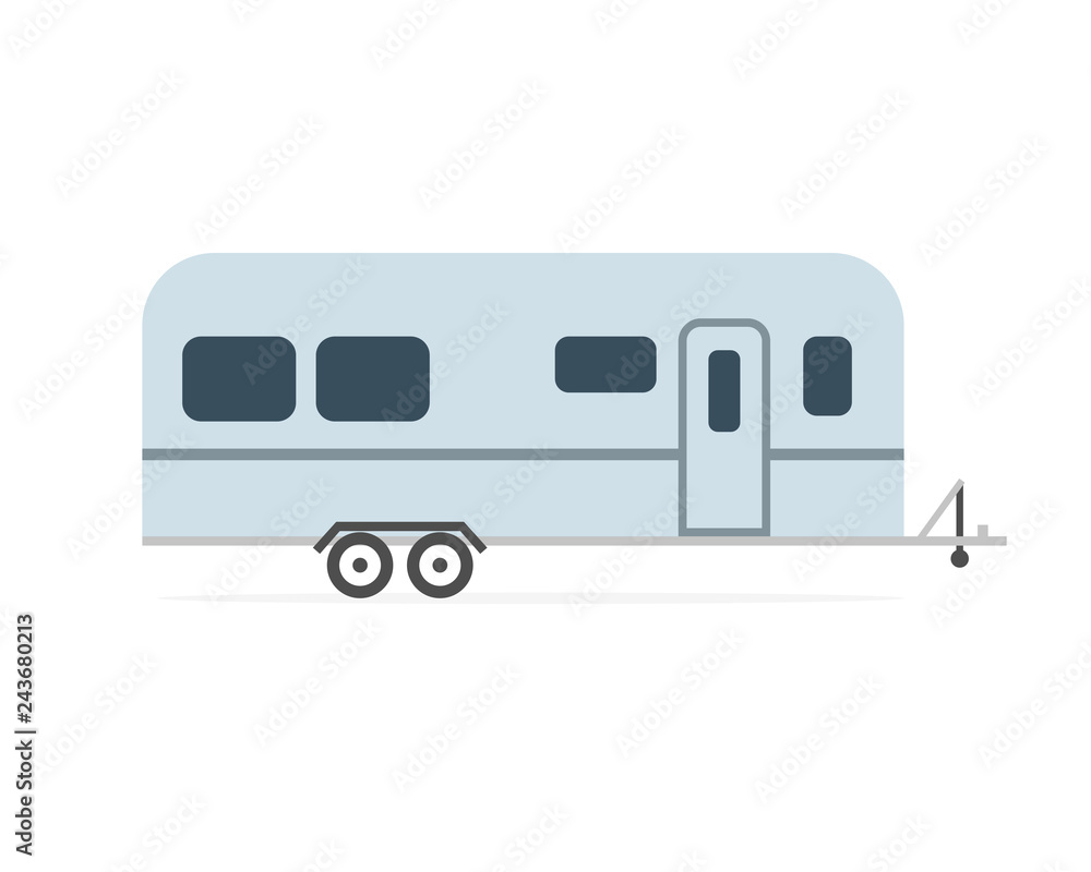 Large Travel rv trailer icon. Clipart image isolated on white ...