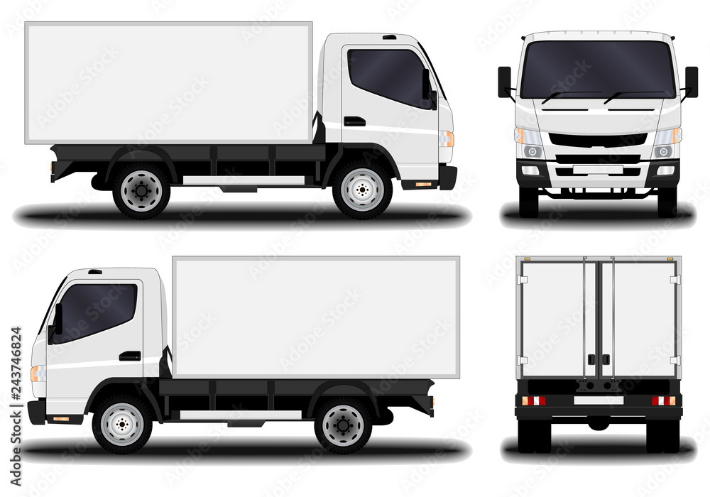 realistic truck. front view; side view; back view. Stock Vector | Adobe ...