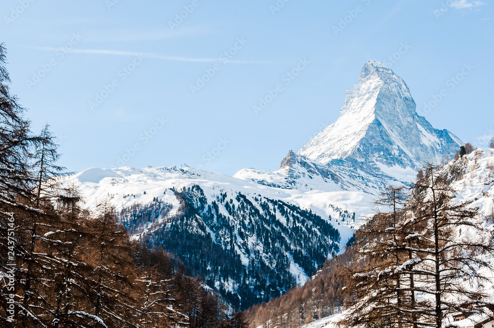 Zermatt, Matterhorn, Furi, Zmutt, Alpen, Wallis, Walliser Berge, Winter ...