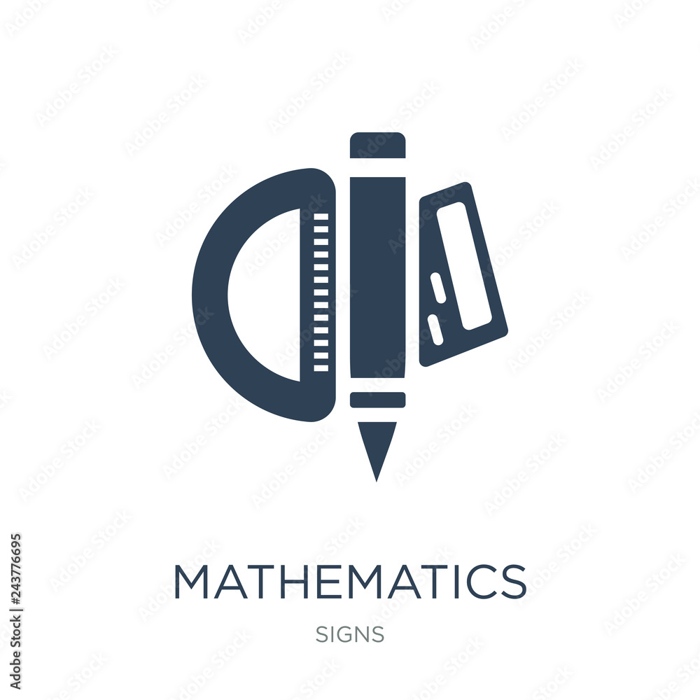 mathematics icon vector on white background, mathematics trendy filled ...