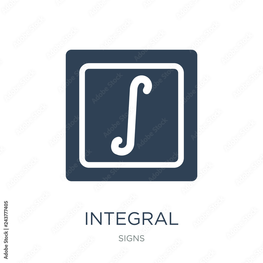 integral icon vector on white background, integral trendy filled icons ...