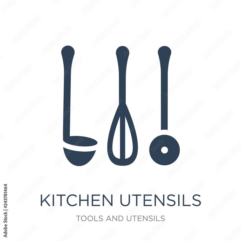 kitchen utensils icon vector on white background, kitchen utensils ...