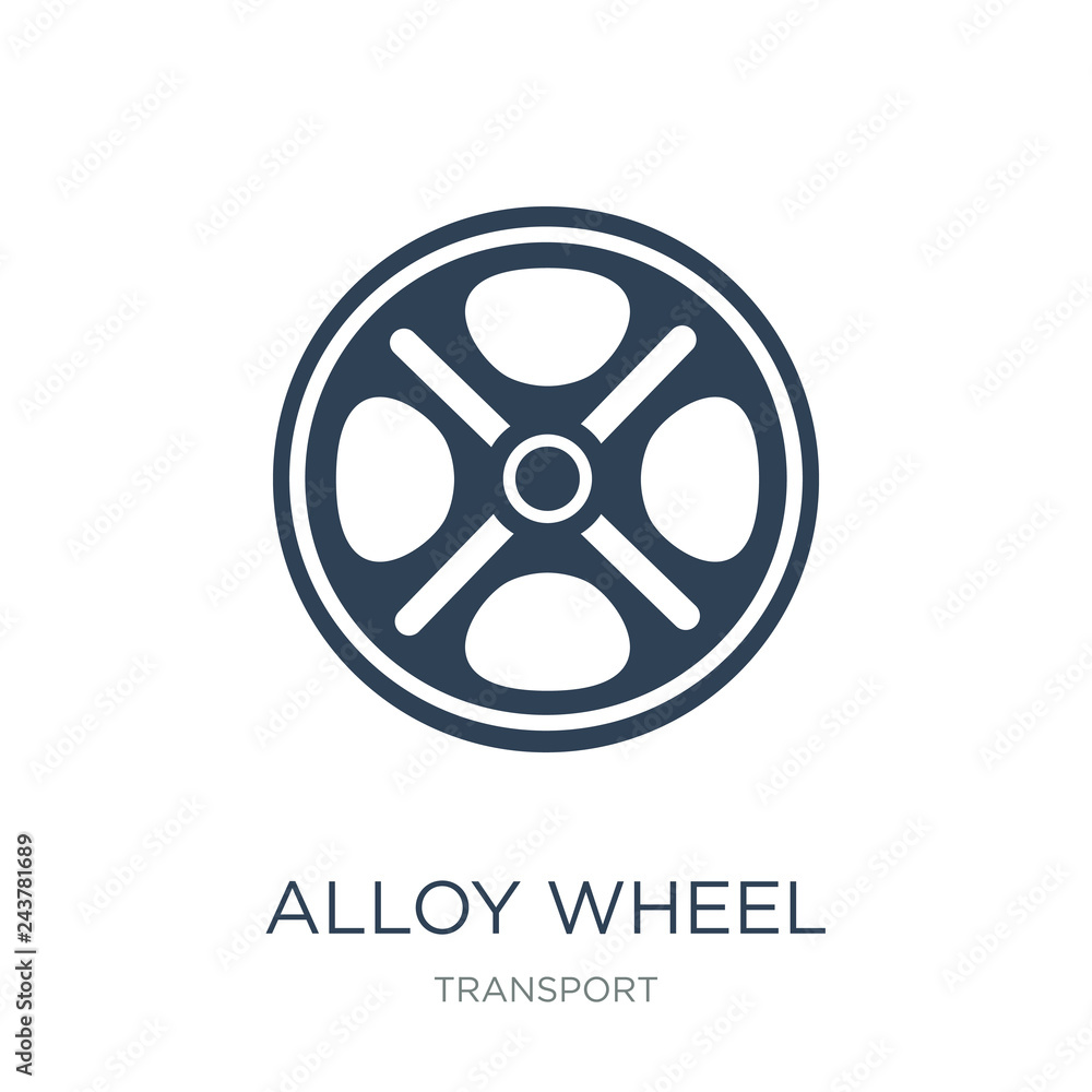 alloy wheel icon vector on white background, alloy wheel trendy filled ...