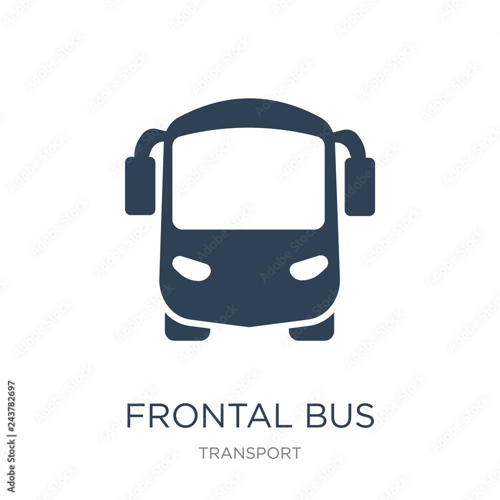 frontal bus icon vector on white background, frontal bus trendy filled ...