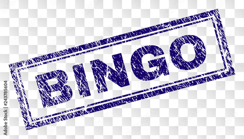 BINGO stamp seal print with rubber print style and double framed ...