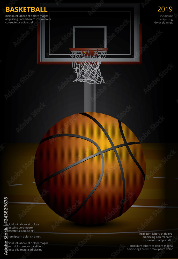 Basketball Poster Advertising Vector Illustration Stock Vector | Adobe ...