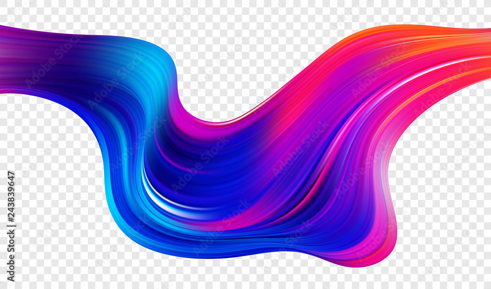 Vector illustration: Modern twisted colorful flow liquid shape. Acrylic ...