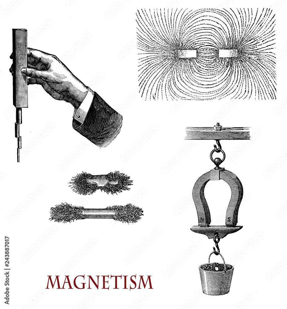 Ilustração Physics lab applications:ferromagnetic materials are ...