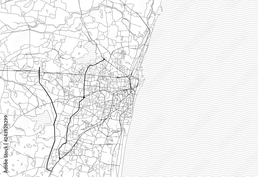 Area map of Chennai, India Stock Vector | Adobe Stock