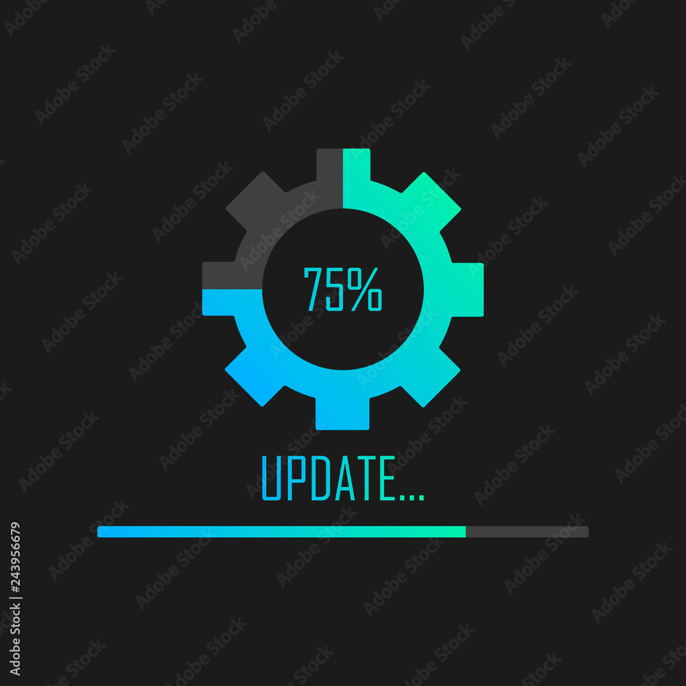 System software update and upgrade concept. Loading process screen ...