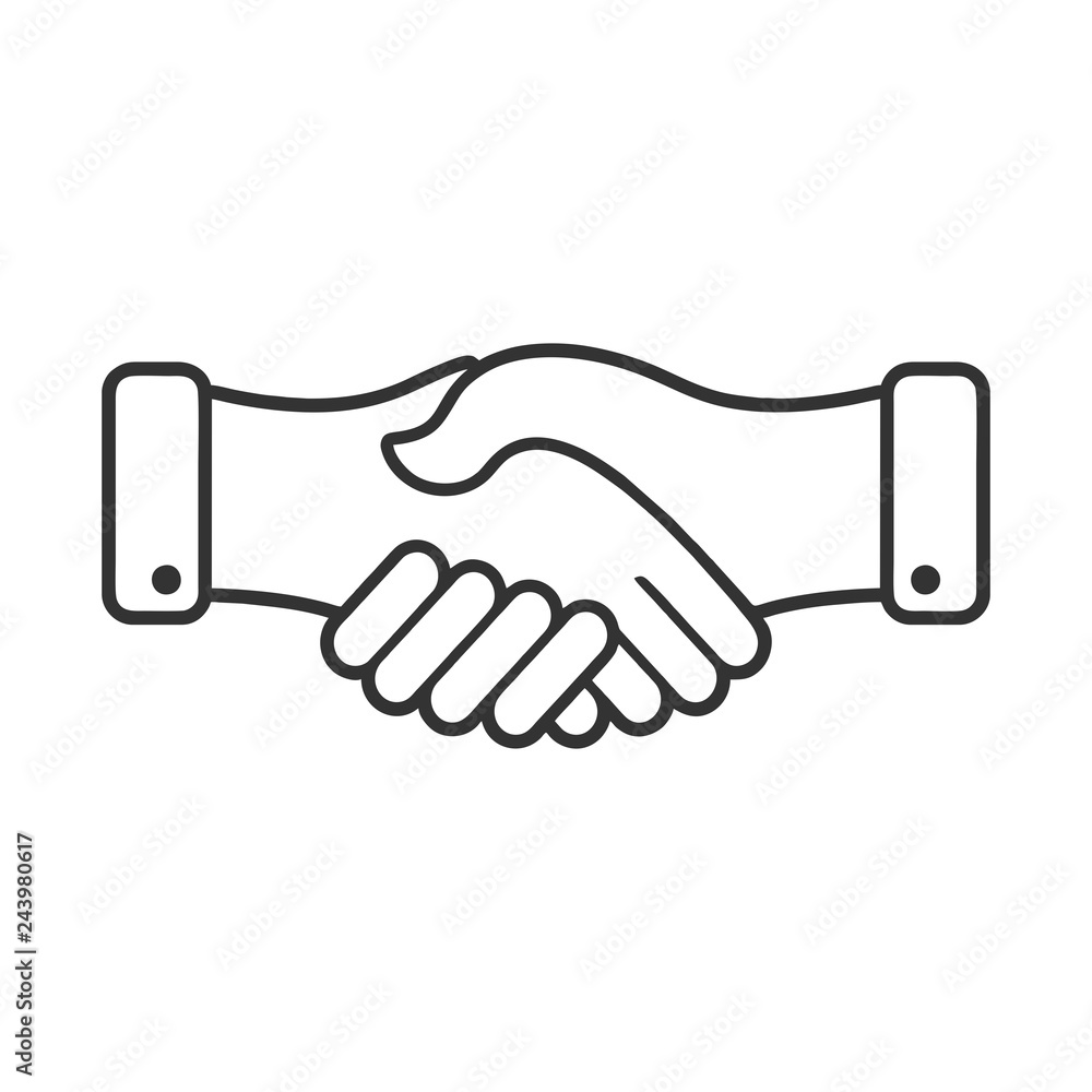 shakehand vector logo. agreement symbol. Stock Vector | Adobe Stock