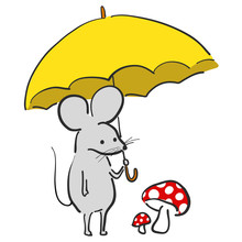 Field Mouse Under Toadstool Free Stock Photo - Public Domain Pictures