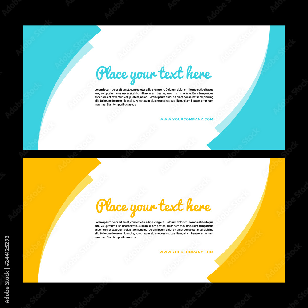 Yellow banner design. Abstract poster set. Web banner. Facebook cover ...
