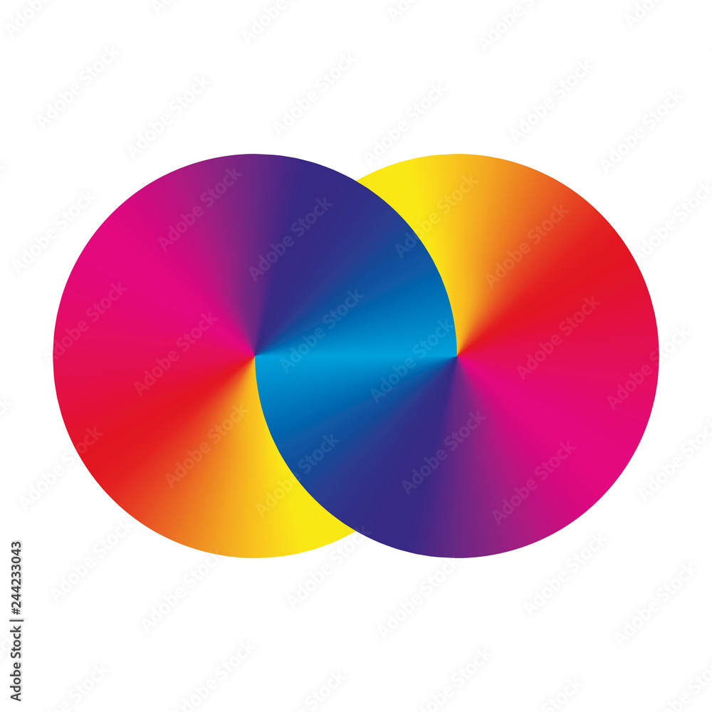 Infinity symblol of interlaced circles. Vector sign with gradient ...