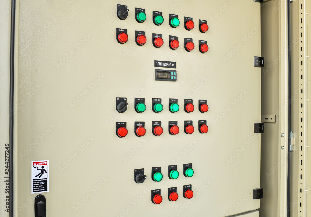 Control panel switchboard compressor system of cold storage room Stock ...