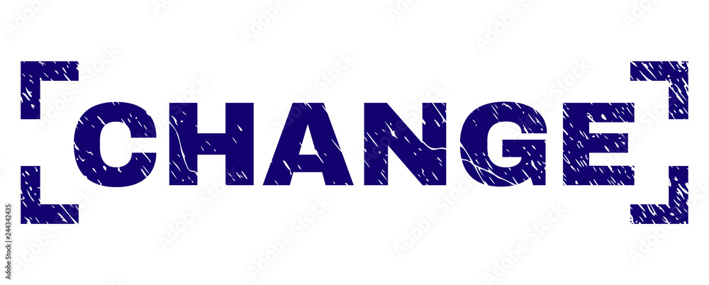 CHANGE caption seal print with distress texture. Text caption is placed ...