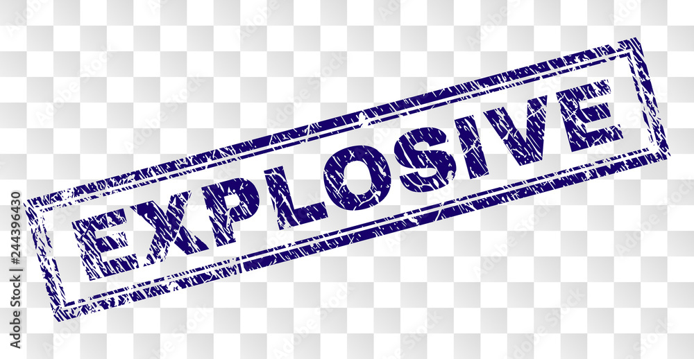 EXPLOSIVE stamp seal print with rubber print style and double framed ...