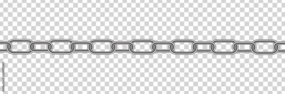 Vector realistic isolated metal silver chain for decoration and ...