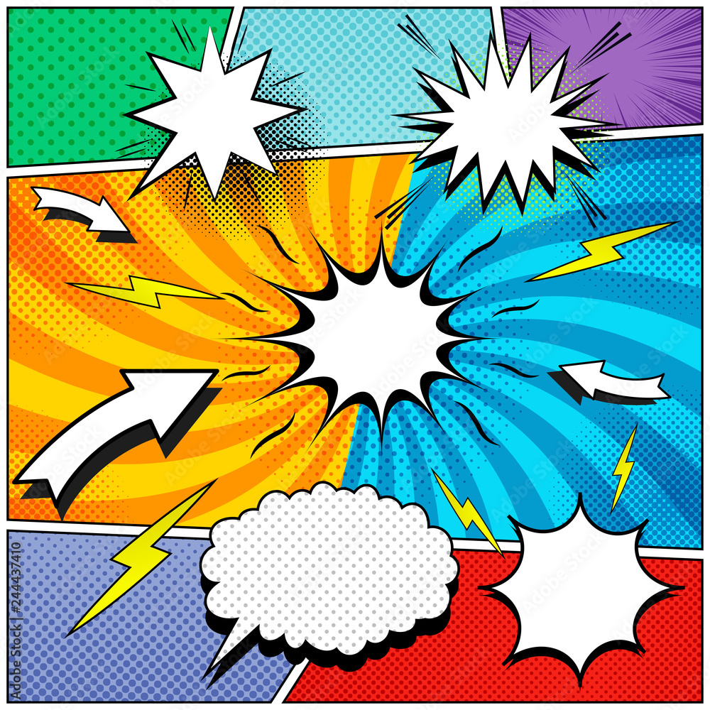 Comic book page background Stock Vector | Adobe Stock