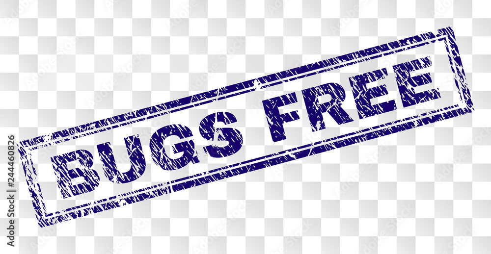 Vetor BUGS FREE stamp seal watermark with rubber print style and double ...