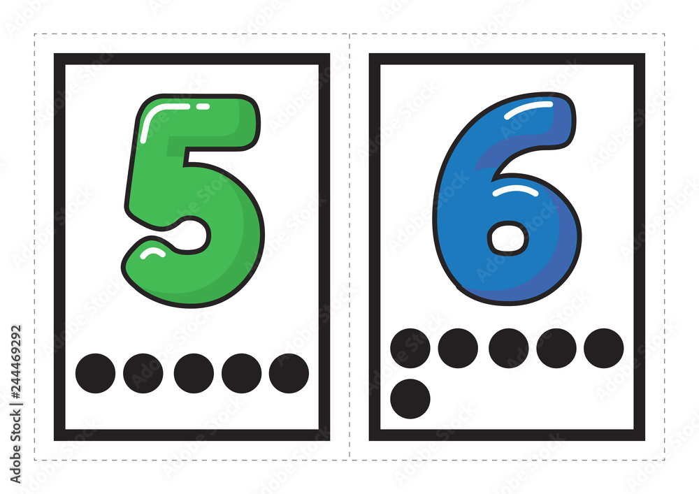 Printable flash card collection for numbers with the corresponding ...