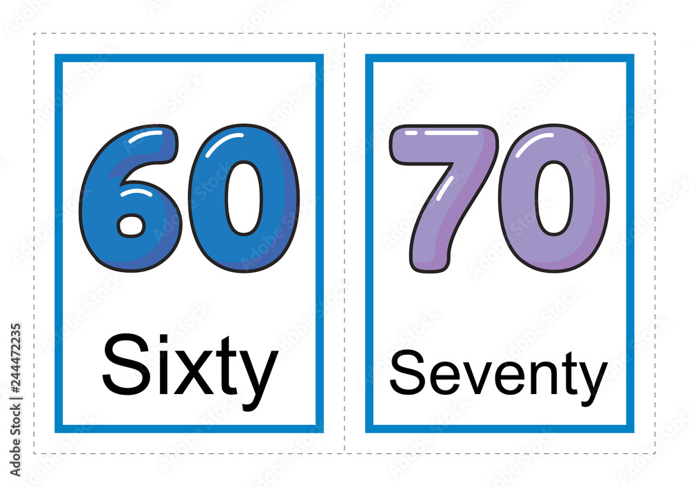 Printable flash card collection for numbers and their names for ...