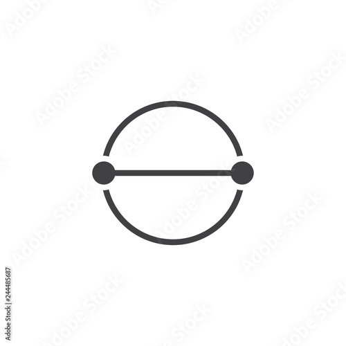 Circle diameter vector icon. filled flat sign for mobile concept and ...