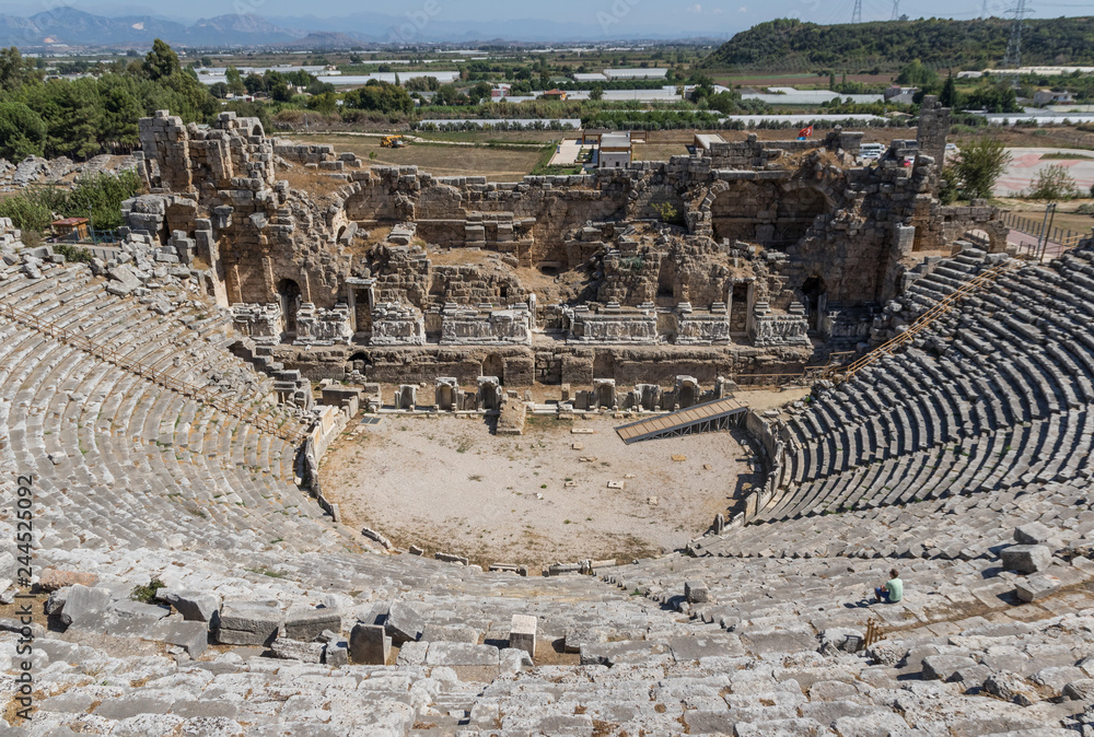Perga, Turkey - displaying a very well preserved Roman amphitheatre ...