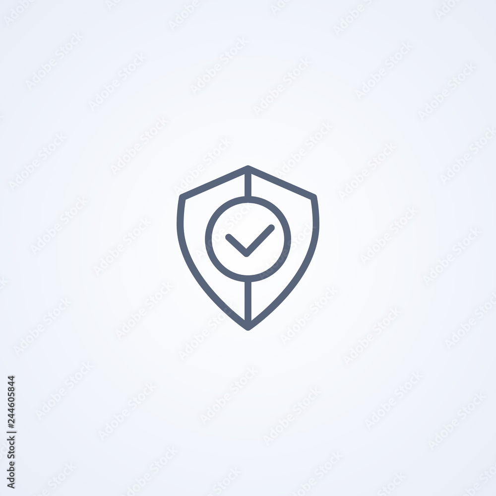 Check safe, vector best gray line icon Stock Vector | Adobe Stock