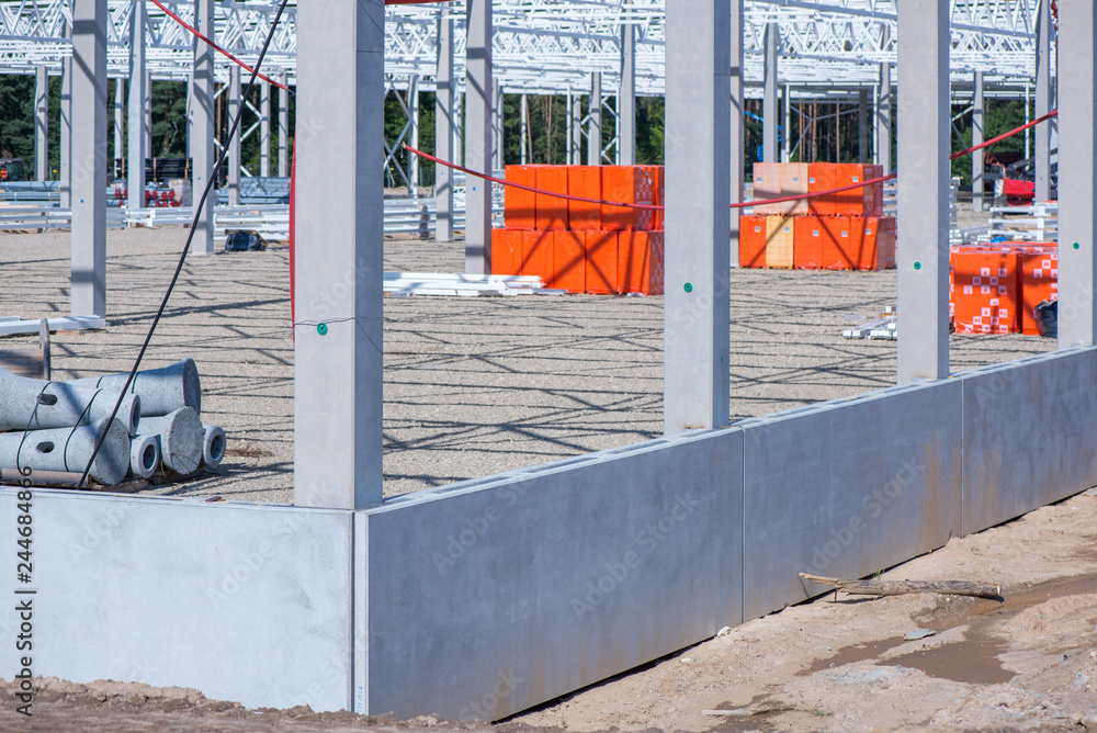 Industrial construction site of new commercial shopping mall ...