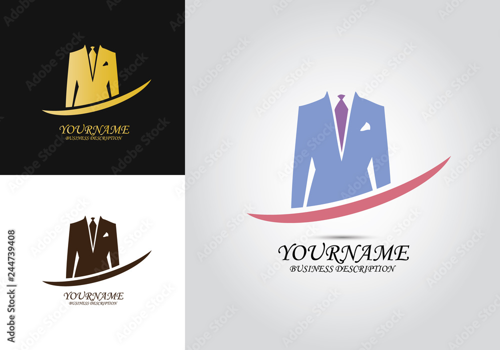 Suit Jacket Men Logo Stock Vector | Adobe Stock