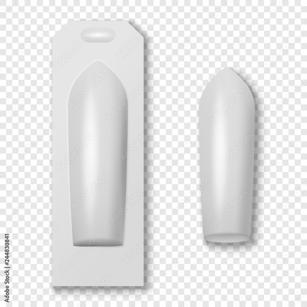Vector Realistic White Medical Suppositories in Blister Closeup ...