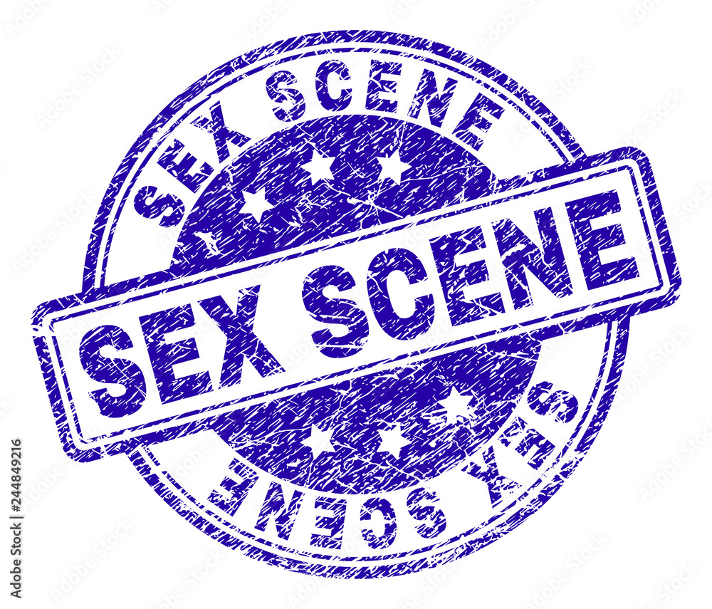 Sex Scene Stamp Seal Watermark With Grunge Texture Designed With Rounded Rectangles And Circles