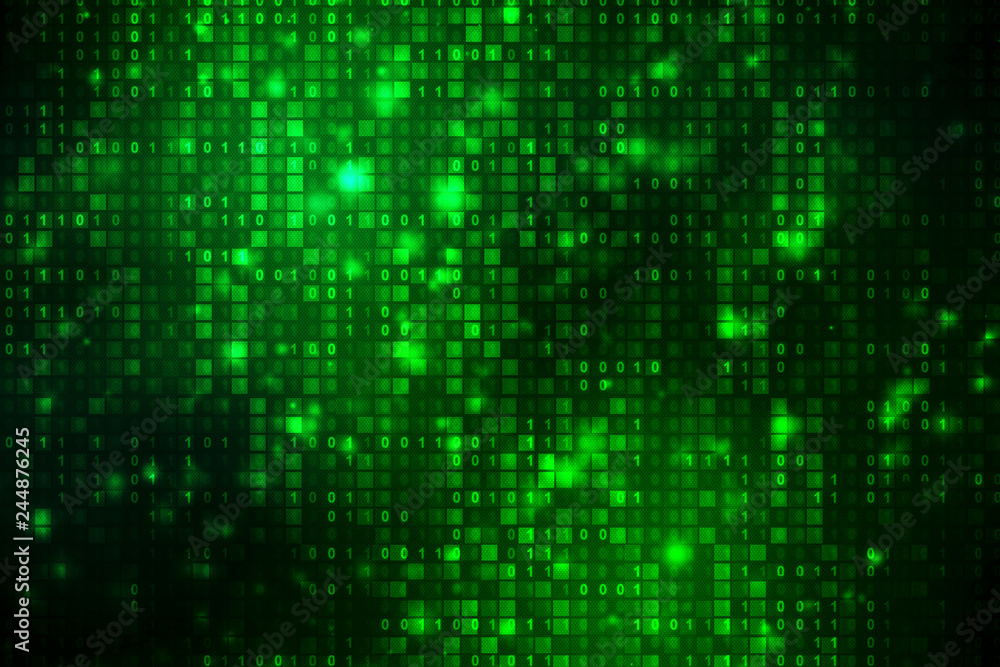 Binary Code Background, Digital Abstract technology background, flowing ...