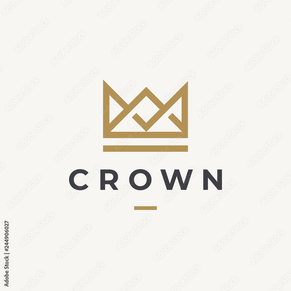 Geometric Vintage Creative Crown abstract Logo design vector template ...